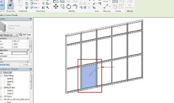 تغییر پنل های دیوار شیشه ای storefront - آموزش رویت | آموزش Revit ...